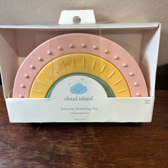 cloud island | Toys | Cloud Island Rainbow Silicone Stacking Toy Pink ...